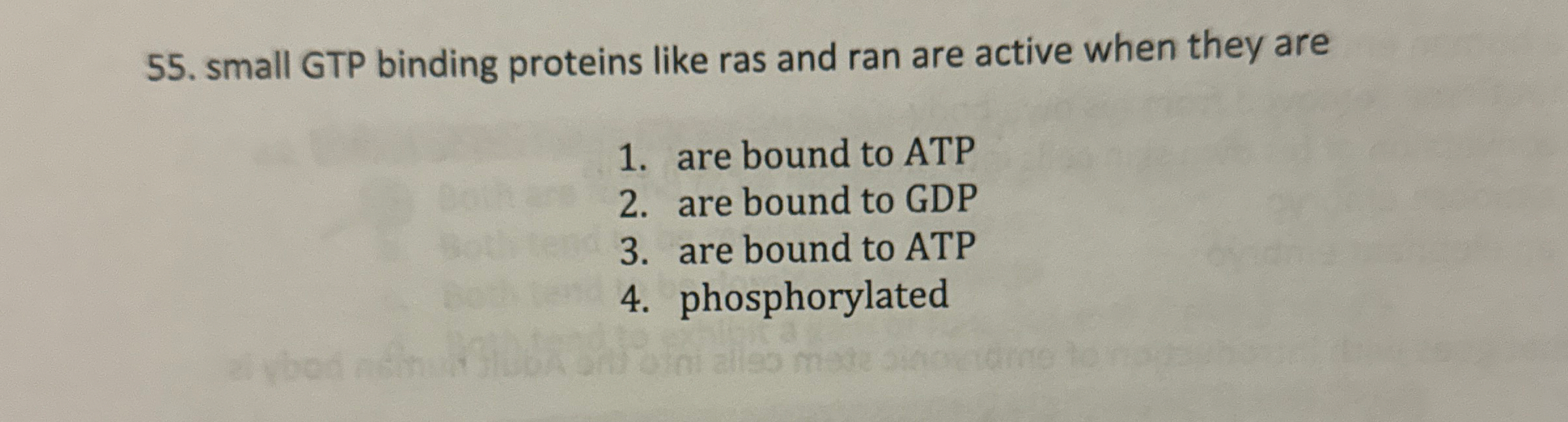 Solved small GTP binding proteins like ras and ran are | Chegg.com
