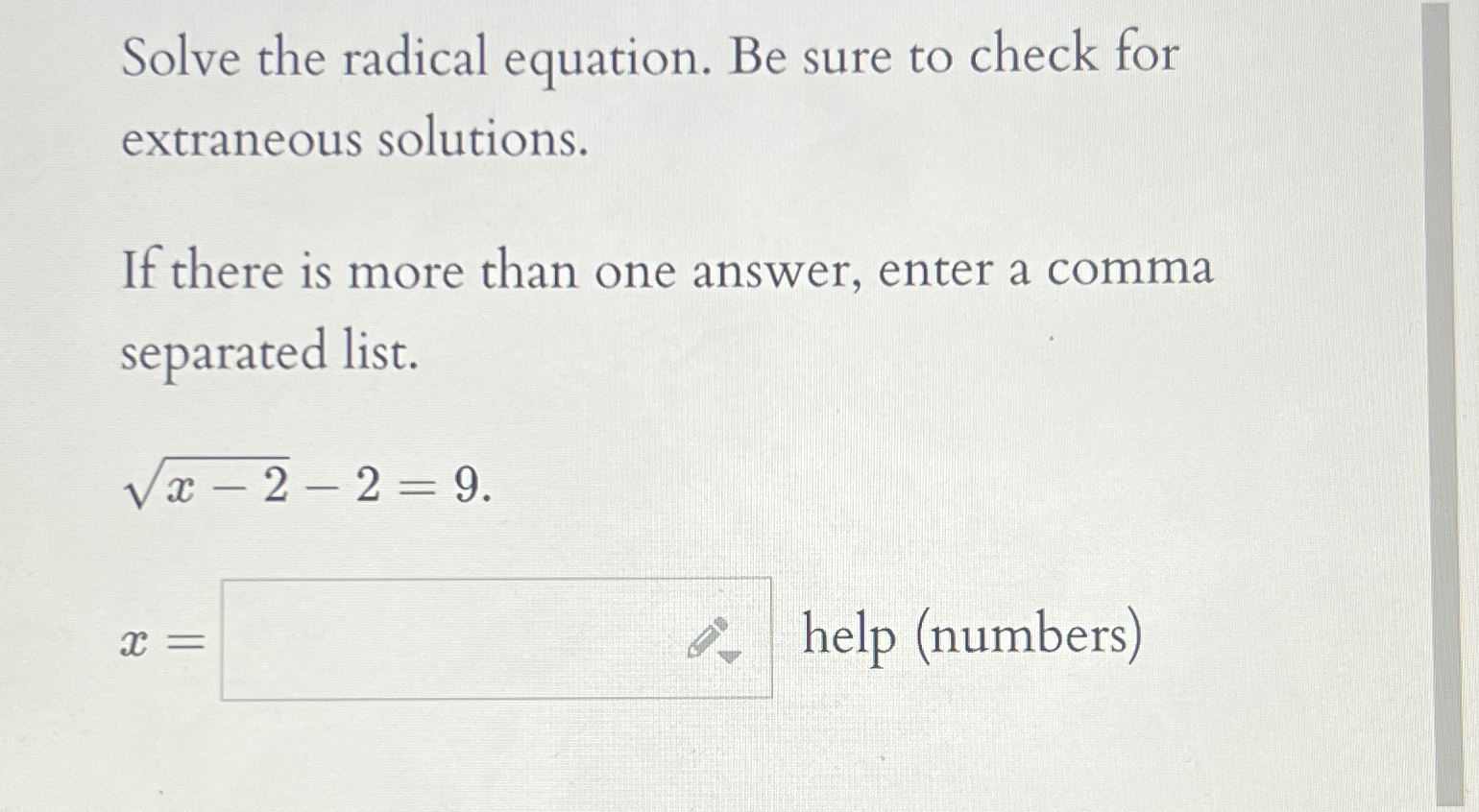 Solved Solve the radical equation. Be sure to check for | Chegg.com