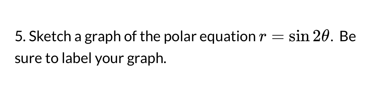 Solved Sketch a graph of the polar equation r=sin2θ. ﻿Be | Chegg.com
