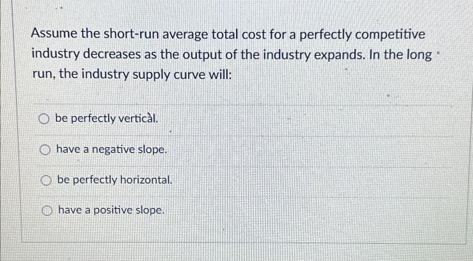 Solved Assume the short-run average total cost for a | Chegg.com