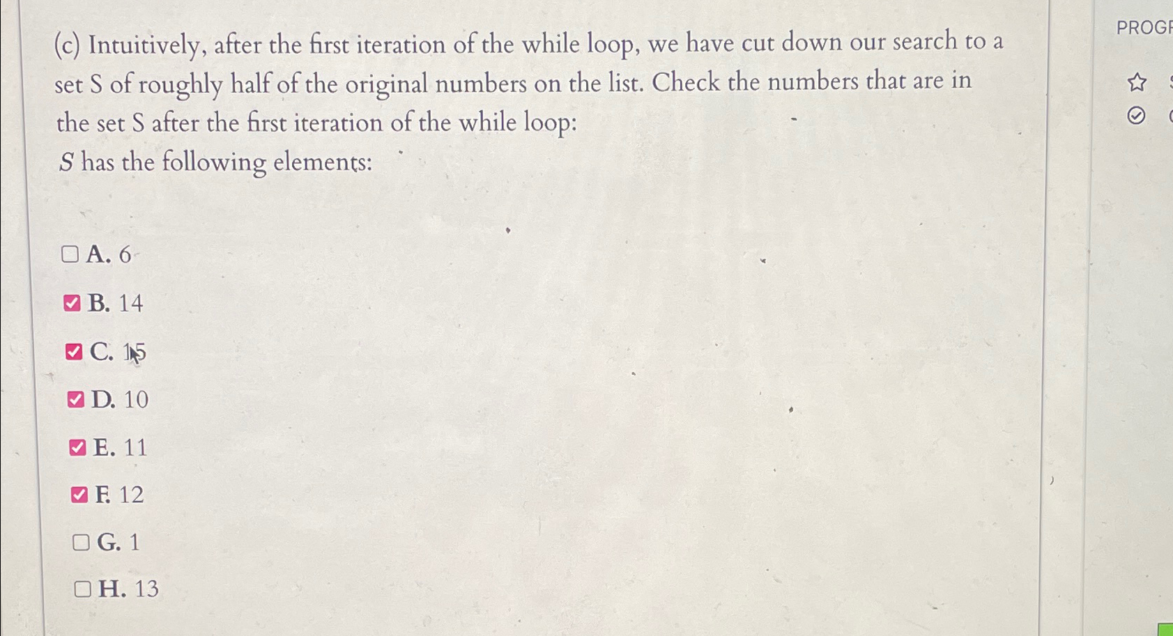 Solved (c) ﻿Intuitively, after the first iteration of the | Chegg.com