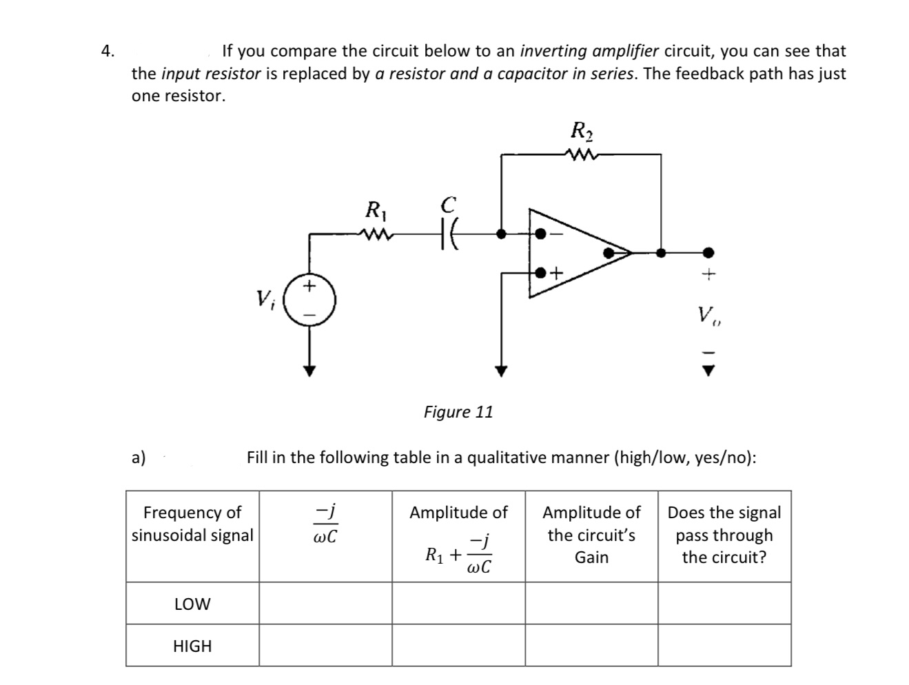 Solved If you compare the circuit below to an inverting | Chegg.com