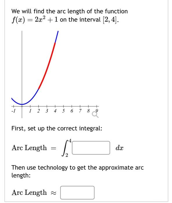 Solved We will find the arc length of the function | Chegg.com
