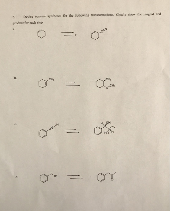 Solved 5. Devise concise syntheses for the following | Chegg.com Solved 5. Devise concise syntheses for the following | Chegg.com