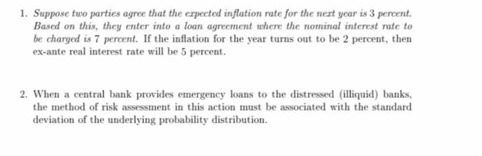 Solved 1. Suppose two parties agree that the erpected | Chegg.com