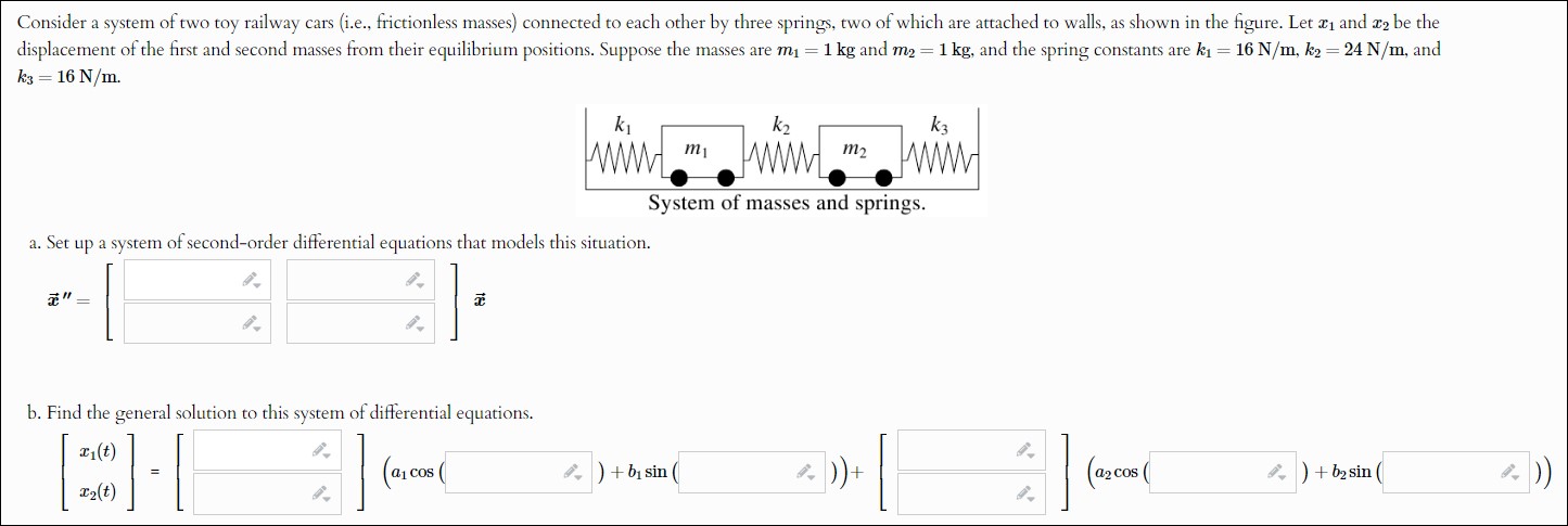 Solved Consider a system of two toy railway cars (i.e., | Chegg.com