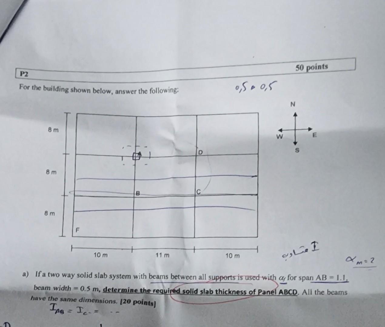 Solved For the building shown below, answer the following: | Chegg.com