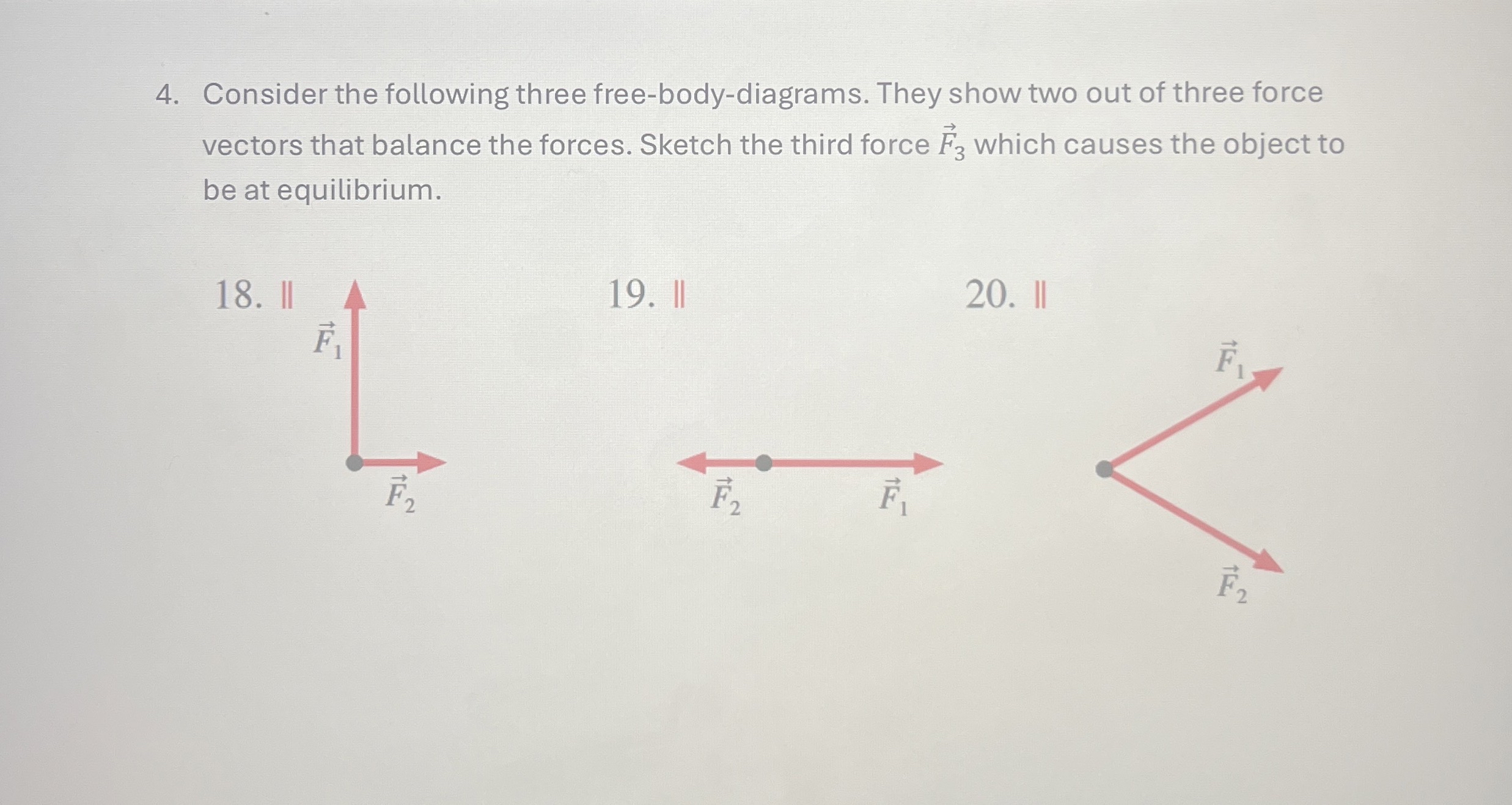 Solved Consider the following three free-body-diagrams. They | Chegg.com