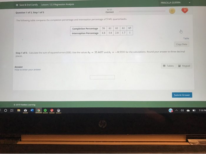 Solved PRISCILLA GUERRA - @ Save & End Certify Lesson: 12.3 | Chegg.com
