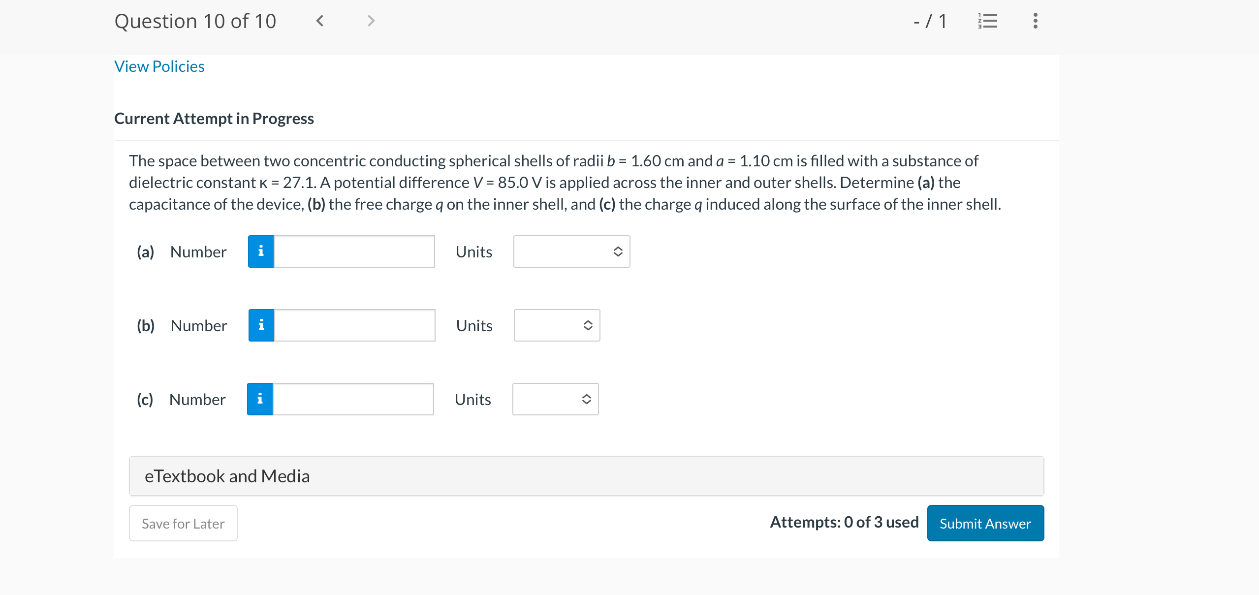 Solved Question 10 ﻿of 10View PoliciesCurrent Attempt in | Chegg.com