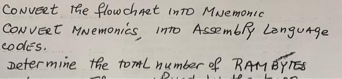 Solved Convert the flowchaet into Mnemonic Convert | Chegg.com