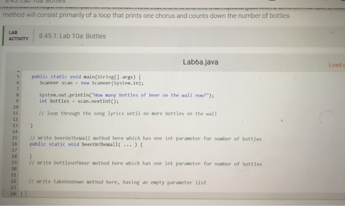 Solved 8.45 Lab 10a: Bottles Objectives • Write static | Chegg.com