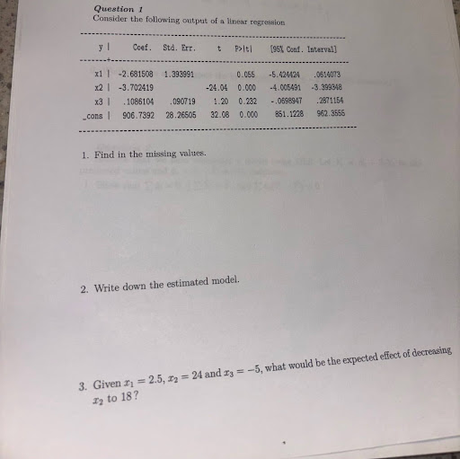 Solved Question 1Consider the following output of ﻿a linear | Chegg.com