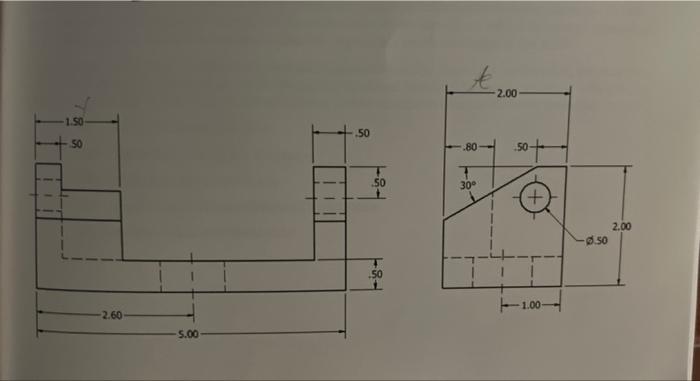 Solved Draw the top view based on the side view using | Chegg.com