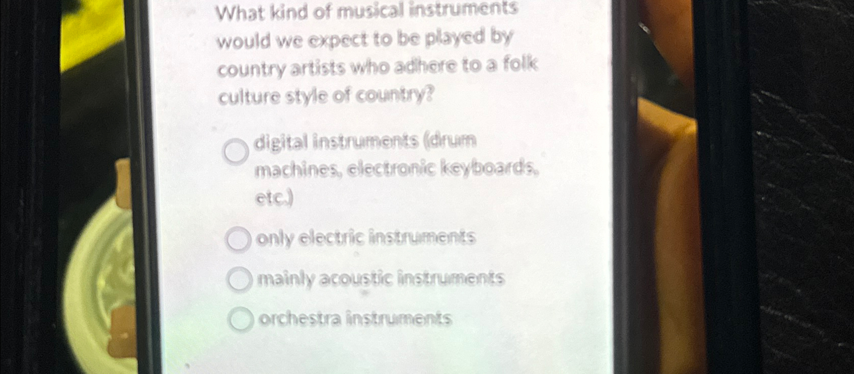 Solved What kind of musical instruments would we expect to | Chegg.com