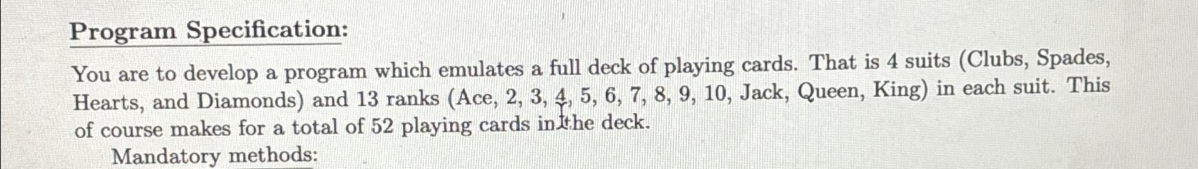 Solved Program Specification:You are to develop a program | Chegg.com