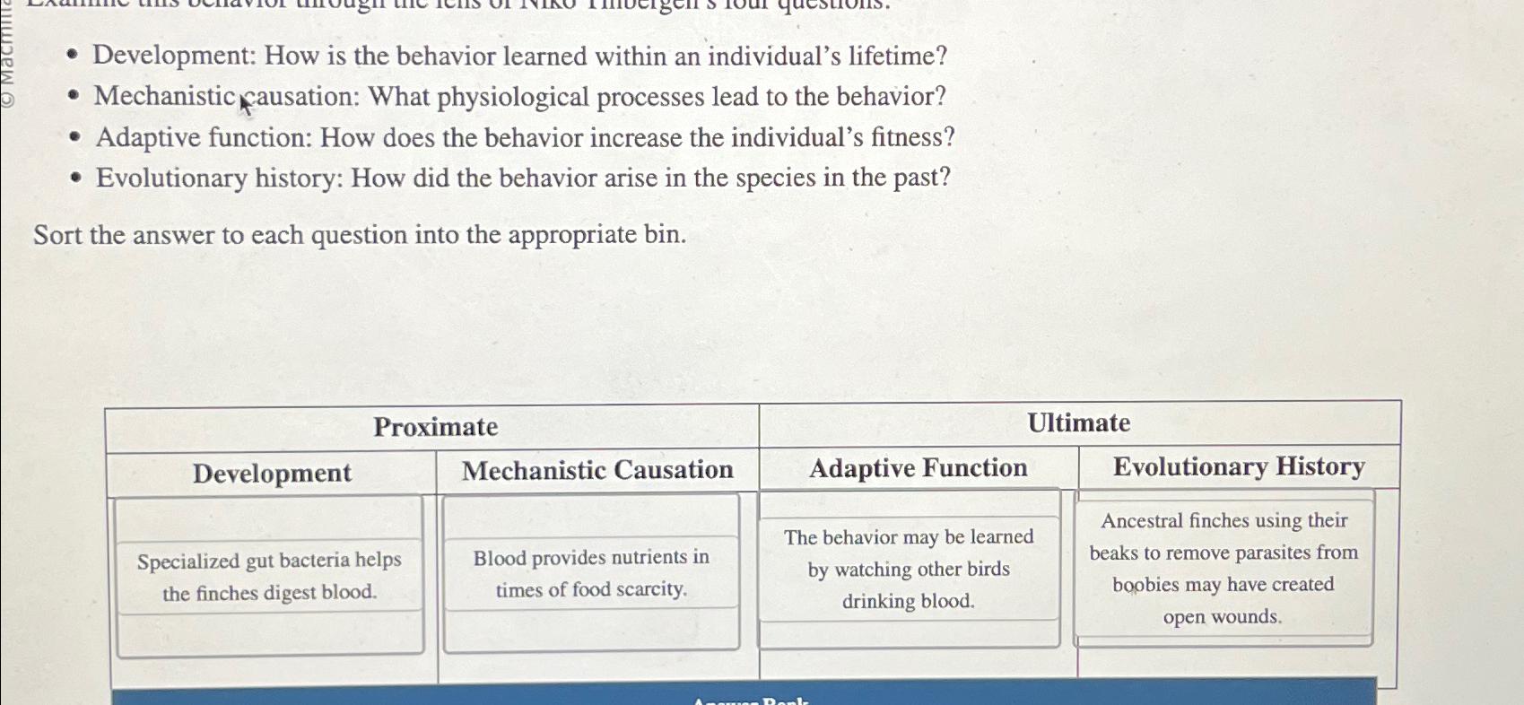 Solved Development: How is the behavior learned within an | Chegg.com