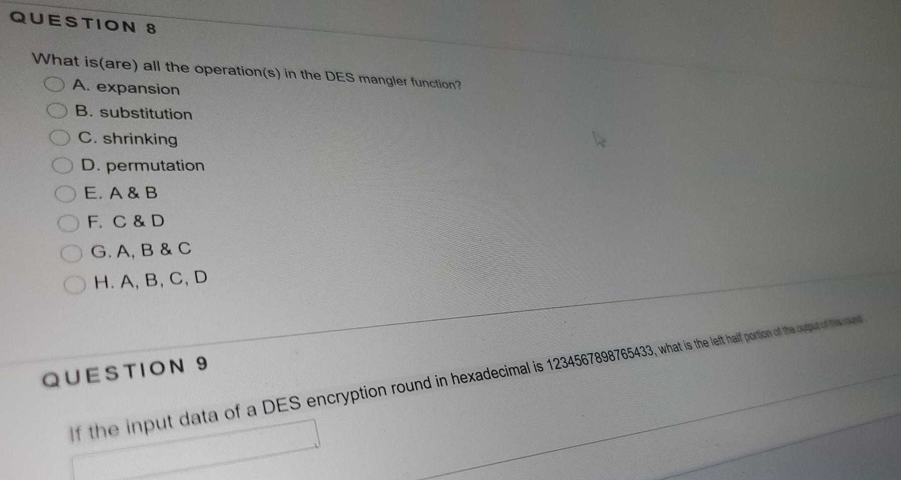 Solved QUESTION 8 What is(are) all the operation(s) in the | Chegg.com