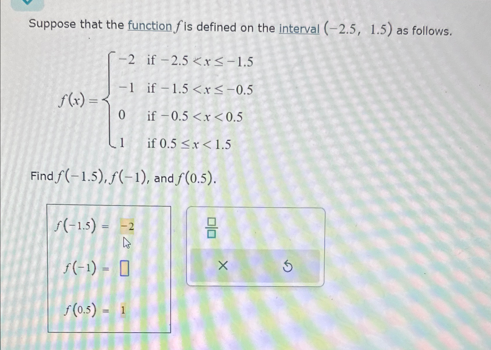 Solved Suppose that the function f ﻿is defined on the | Chegg.com