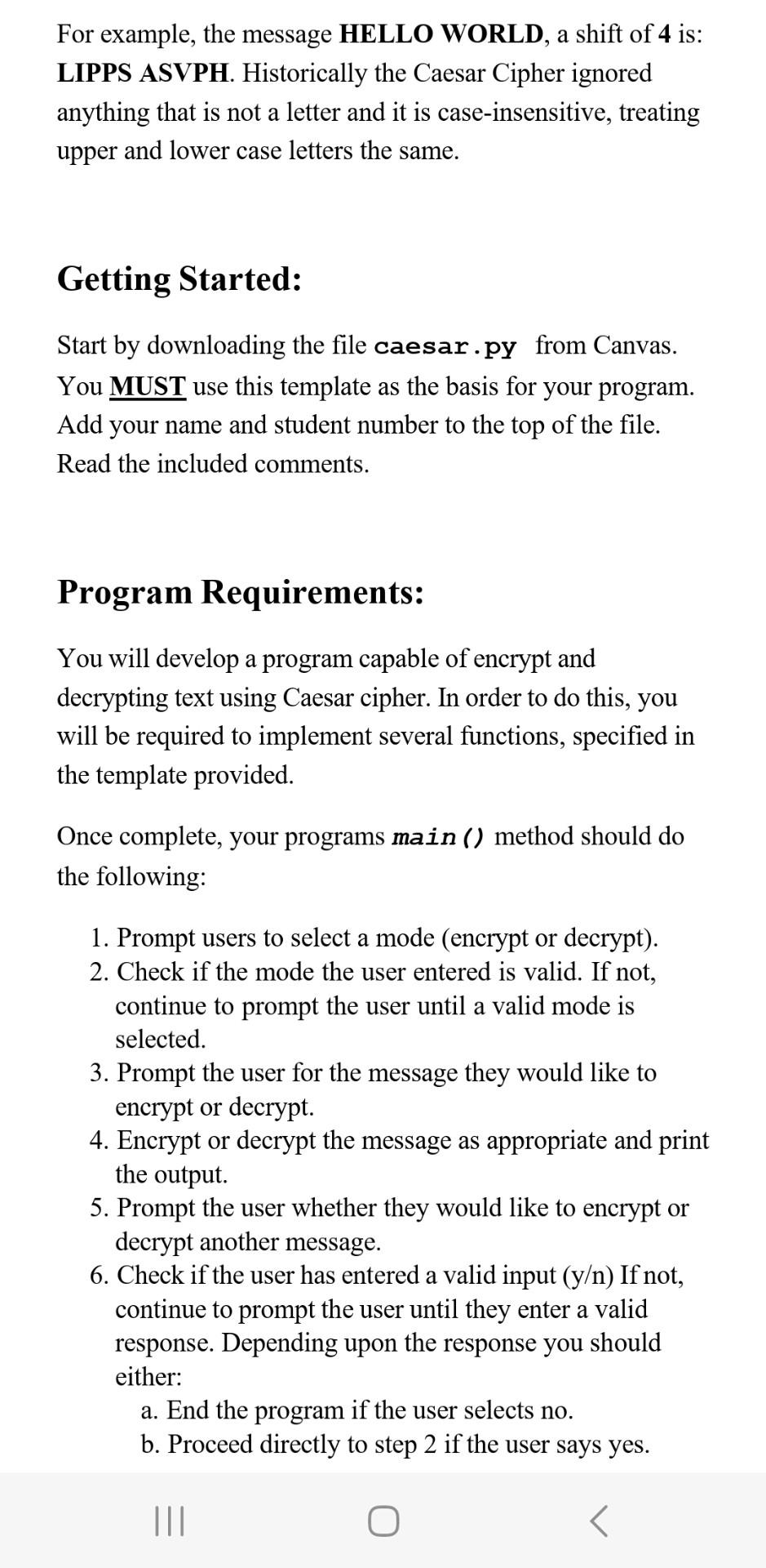 Solved Task Your Task Is To Develop A Program That Encrypts