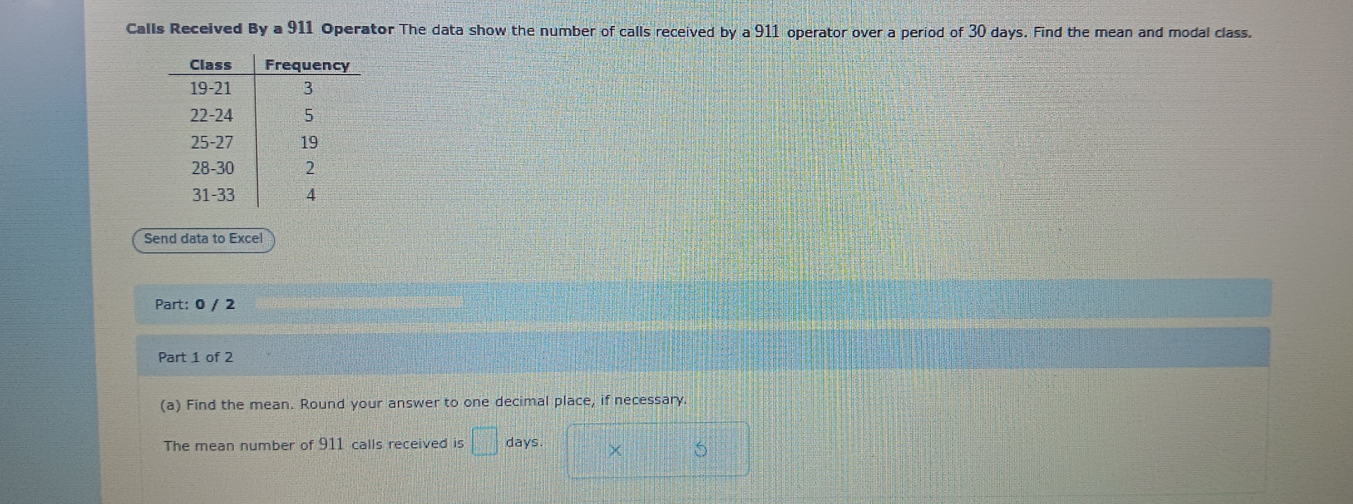 Solved Calls Received By a 911 ﻿Operator The data show the | Chegg.com