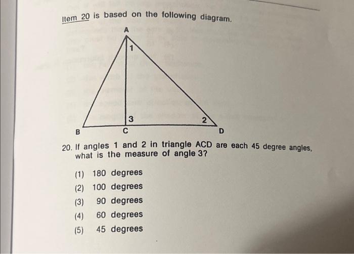 Solved Item 20 is based on the following diagram. A 3 C 2 B | Chegg.com