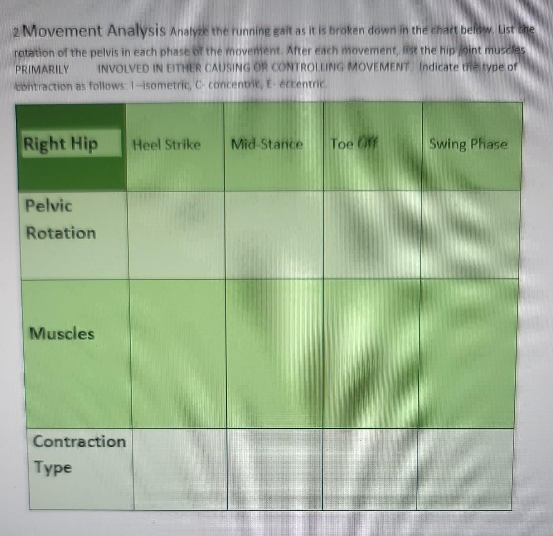 Homework Hip and Pelvis2 Movement Analysis Analyze | Chegg.com