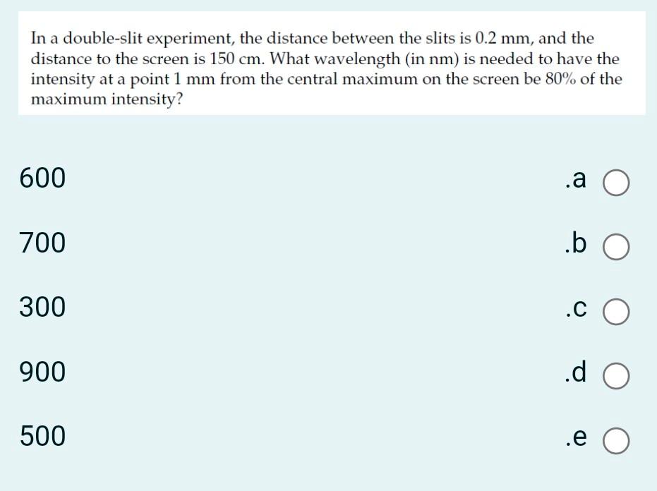 Solved In a double-slit experiment, the distance between the | Chegg.com