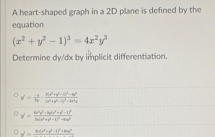 Solved a heart shaped graph in a 2d plane is defined by the | Chegg.com
