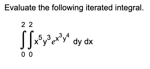 Solved Evaluate the following iterated | Chegg.com