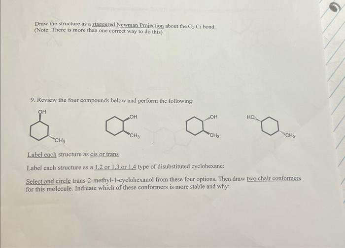 Solved Draw the structure as a staggered Newman Projection | Chegg.com
