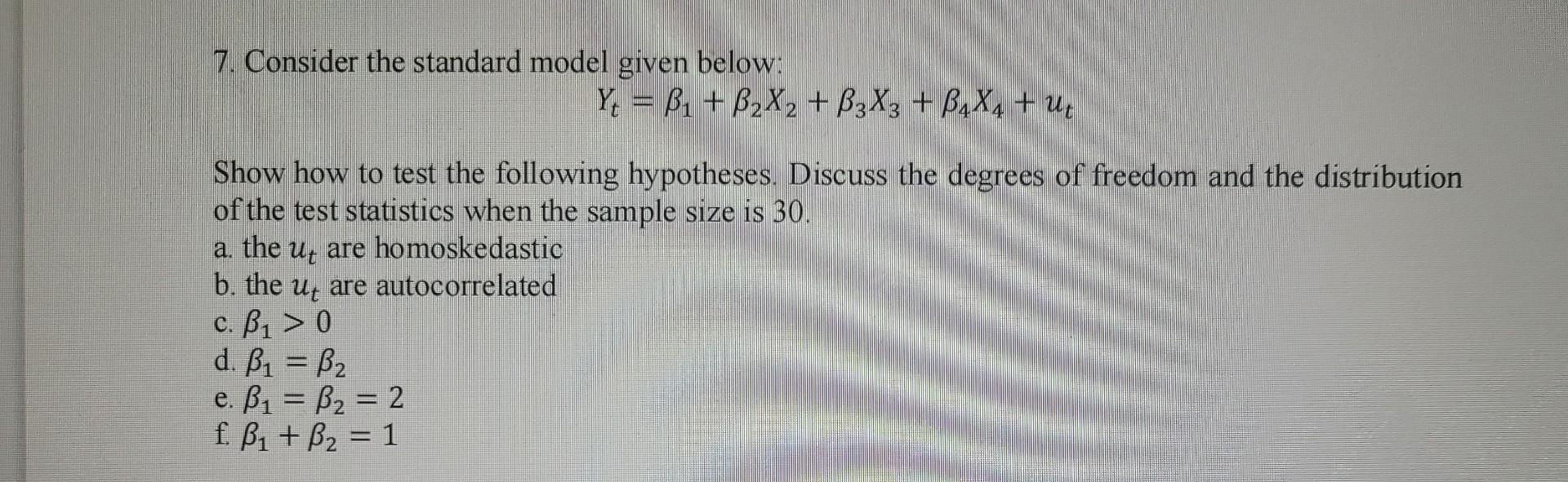 Solved Econometrics Question Please only answer this | Chegg.com
