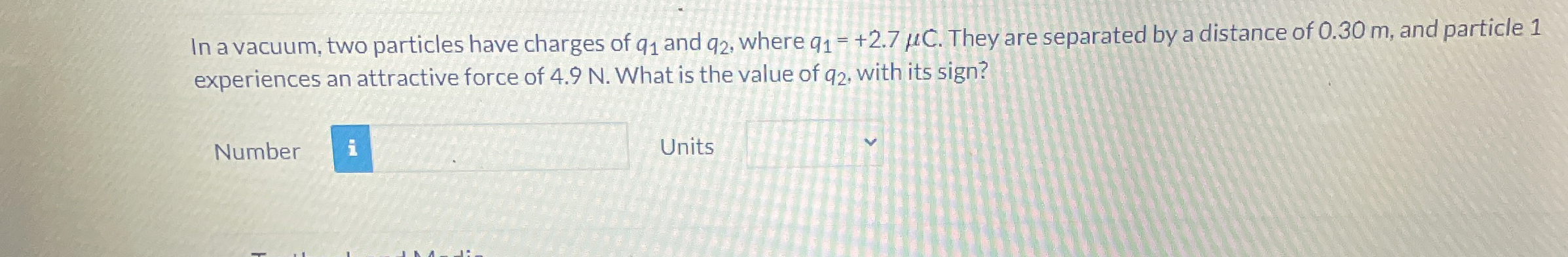 Solved In a vacuum, two particles have charges of q1 ﻿and | Chegg.com