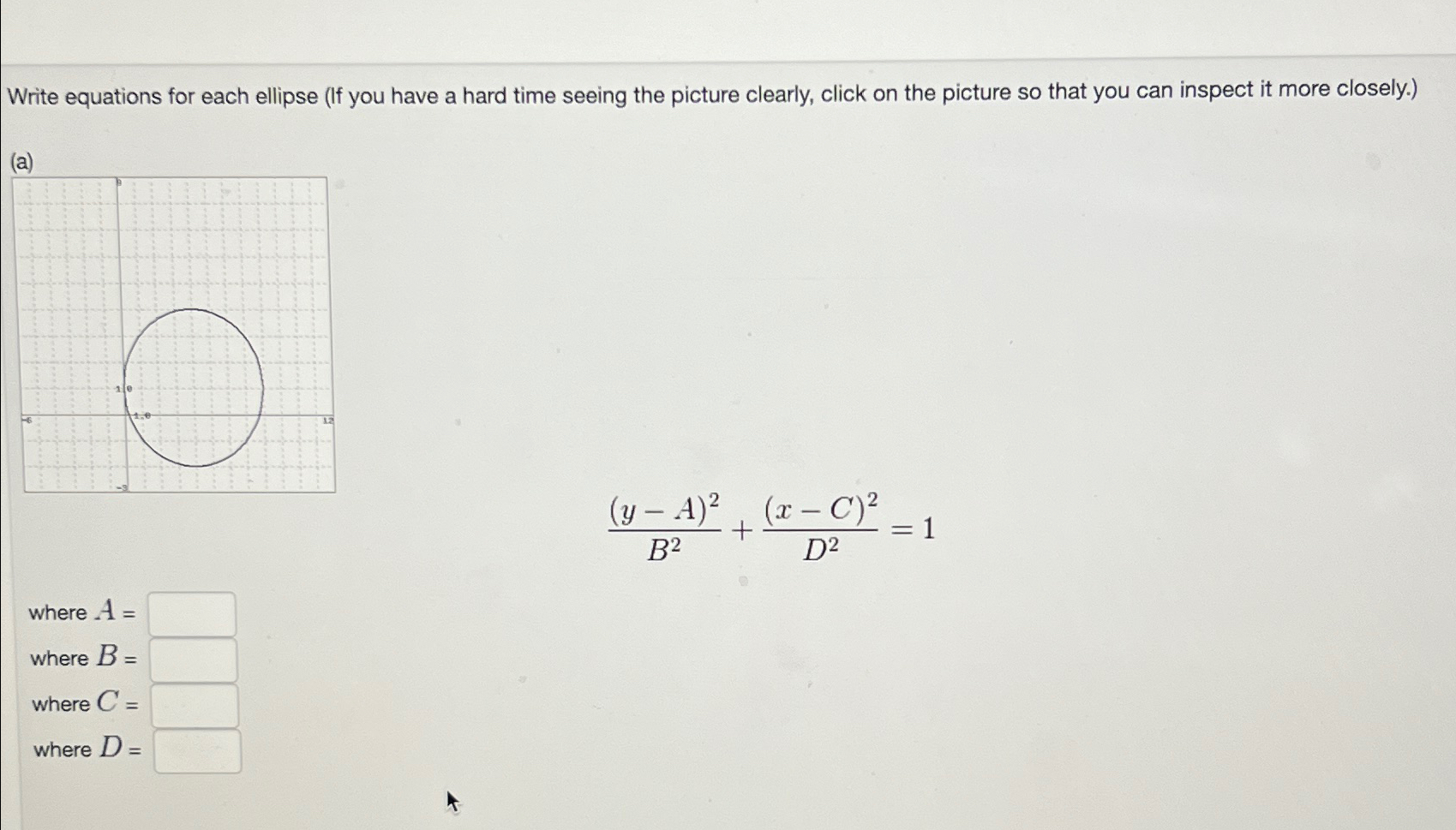 Solved Write equations for each ellipse (If you have a hard | Chegg.com