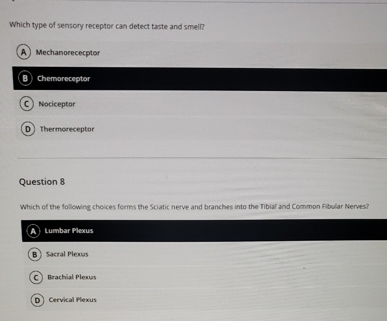 Solved Which type of sensory receptor can detect taste and | Chegg.com