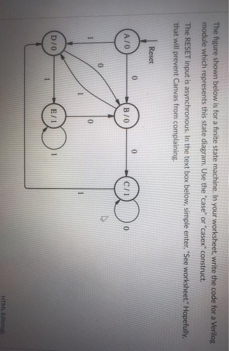 Solved The figure shown below is for a finite state machine. | Chegg.com