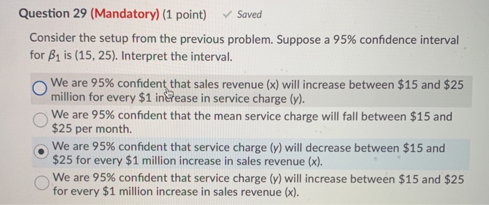 Solved Question 29 Mandatory 1 Point Saved Consider The 