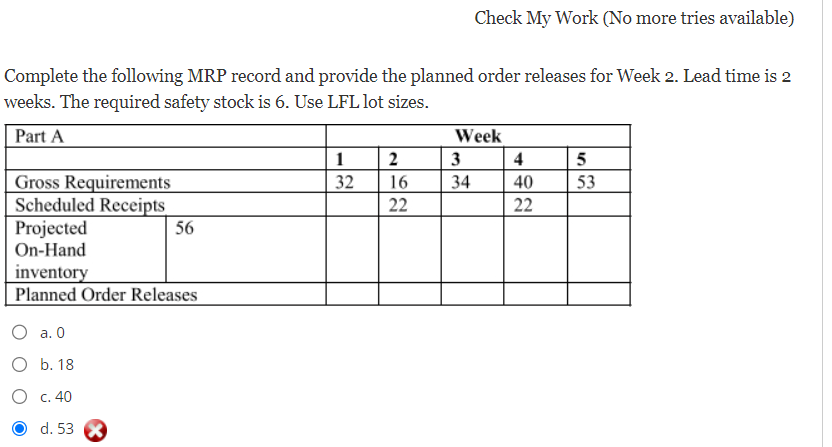 Solved Complete the following MRP record and provide the | Chegg.com