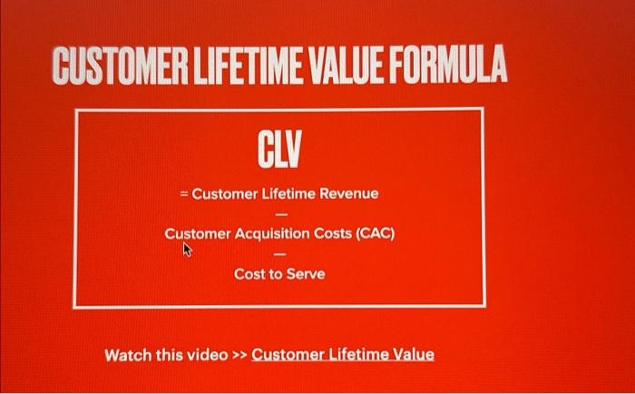 Solved CUSTOMER LIFETIME VALUE SRENARIO - Tracy McCutcheon | Chegg.com