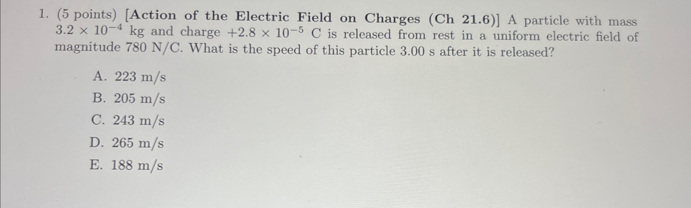 Solved (5 ﻿points) [Action of the Electric Field on Charges | Chegg.com