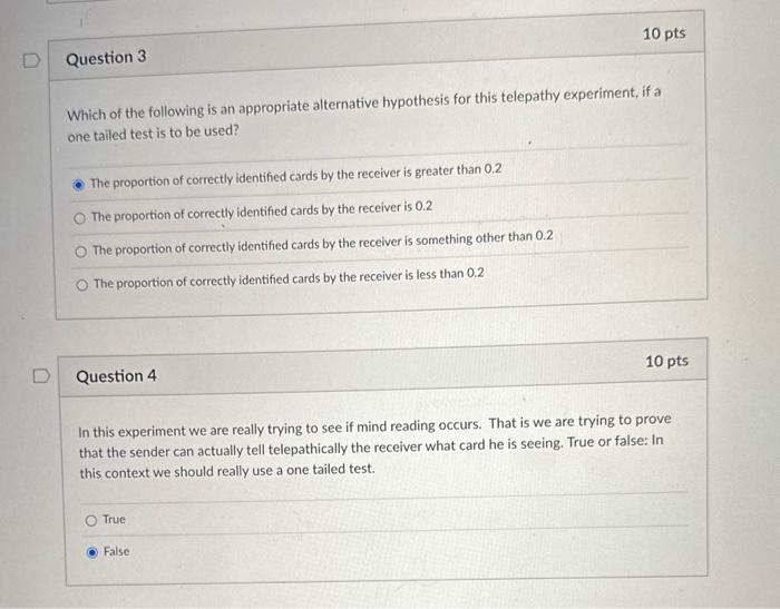 Solved One classical experiment in extrasensory perception | Chegg.com