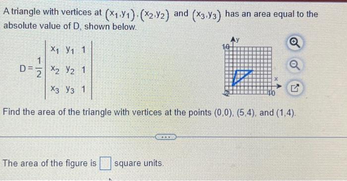 Solved A triangle with vertices at (x₁.Y1). (X2Y2) and | Chegg.com