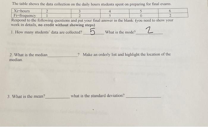 Solved The table shows the data collection on the daily | Chegg.com