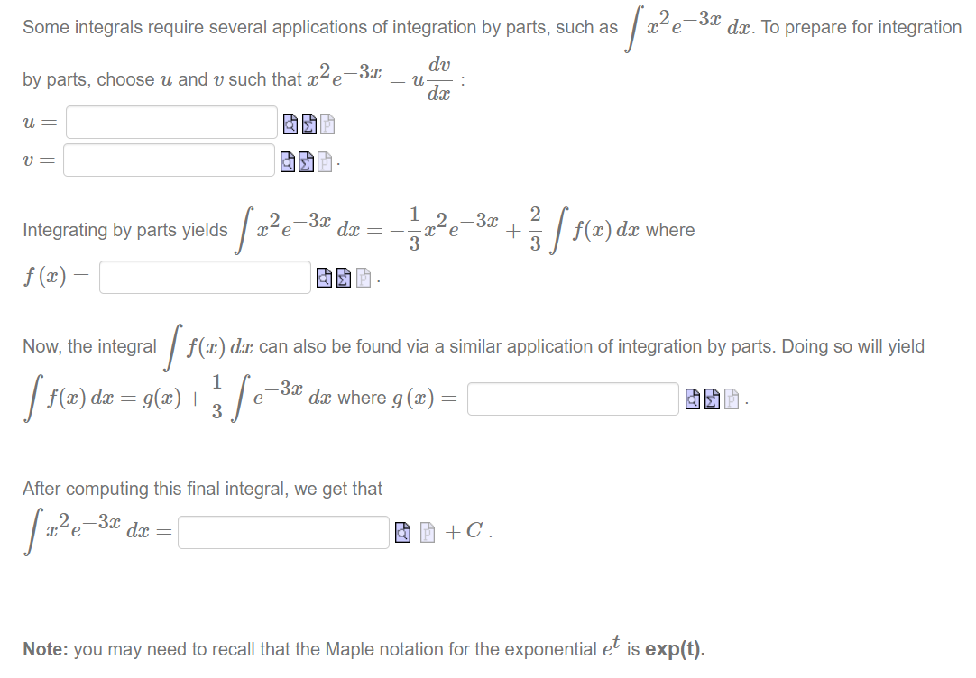 Solved Some integrals require several applications of | Chegg.com