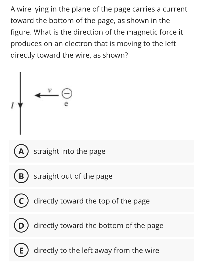 Solved A wire lying in the plane of the page carries a | Chegg.com