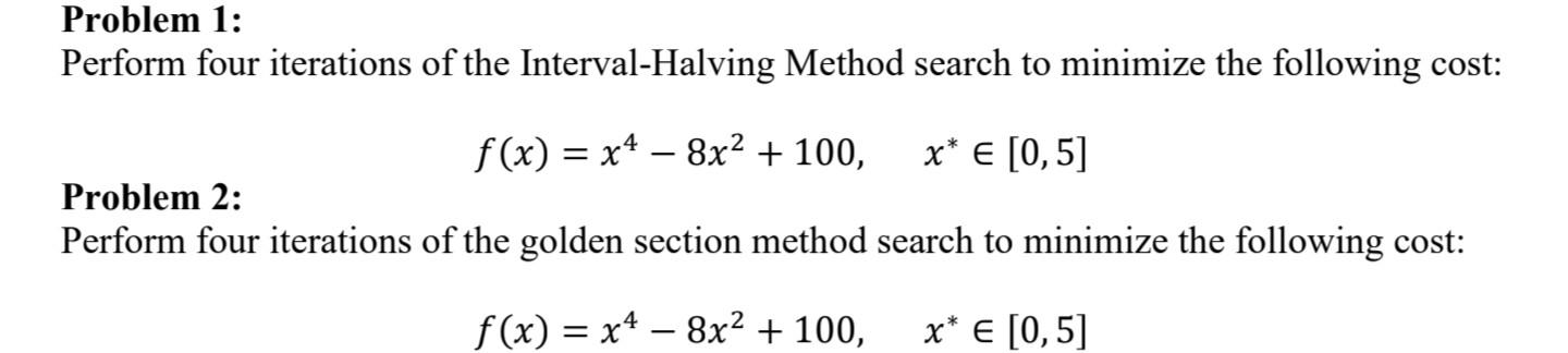 Solved Problem 1: Perform four iterations of the | Chegg.com