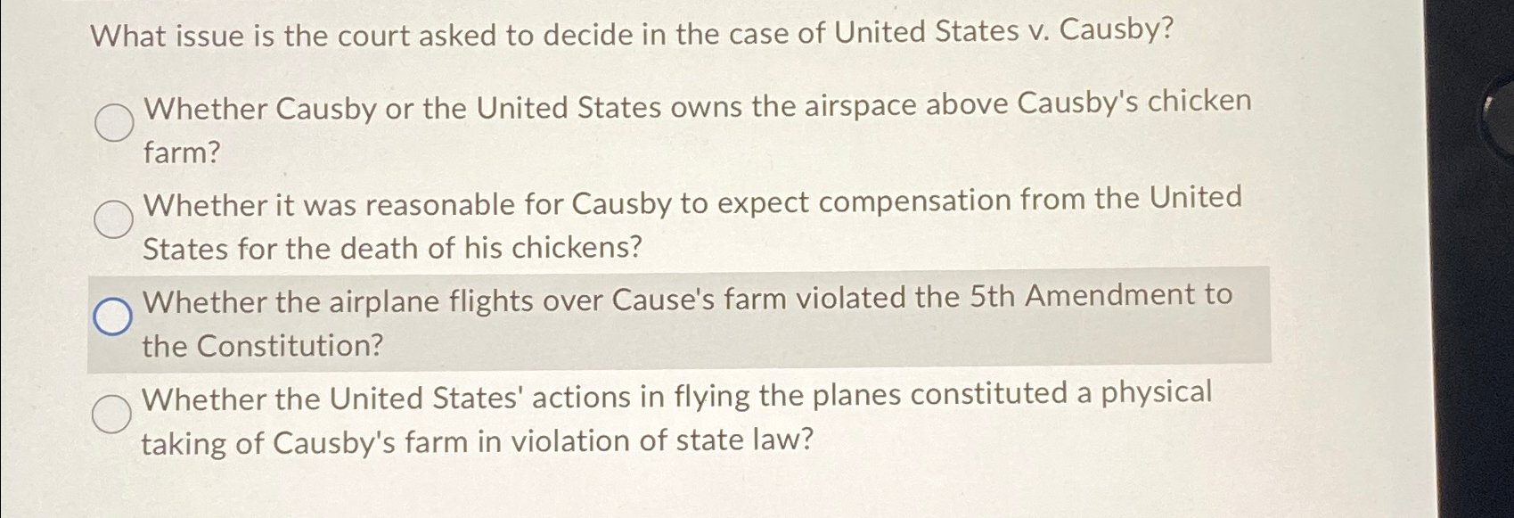 Solved What issue is the court asked to decide in the case | Chegg.com