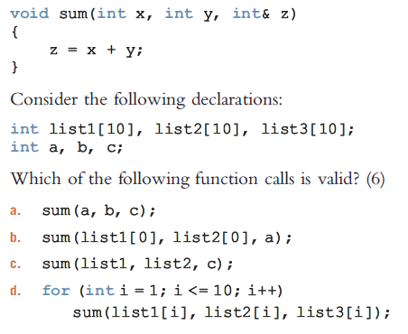 Solved: Suppose that you have the following function definition ...