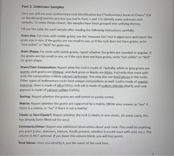 Solved Part 3. Unknown Samples Here you will use your | Chegg.com