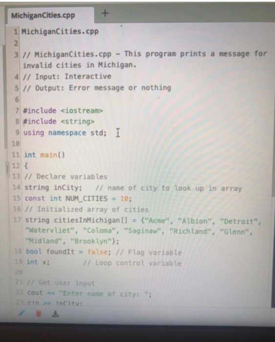 Solved This language is in C++.// MichiganCities.cpp - This | Chegg.com